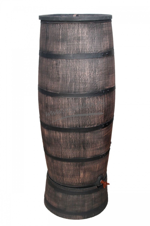 Kraan regenton houtnerf groot (120,240,500 liter) - Webshop - Regenton.nl