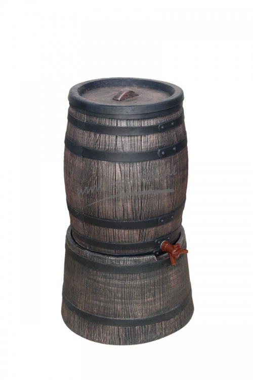 Kraan regenton houtnerf groot (120,240,500 liter) - Webshop - Regenton.nl